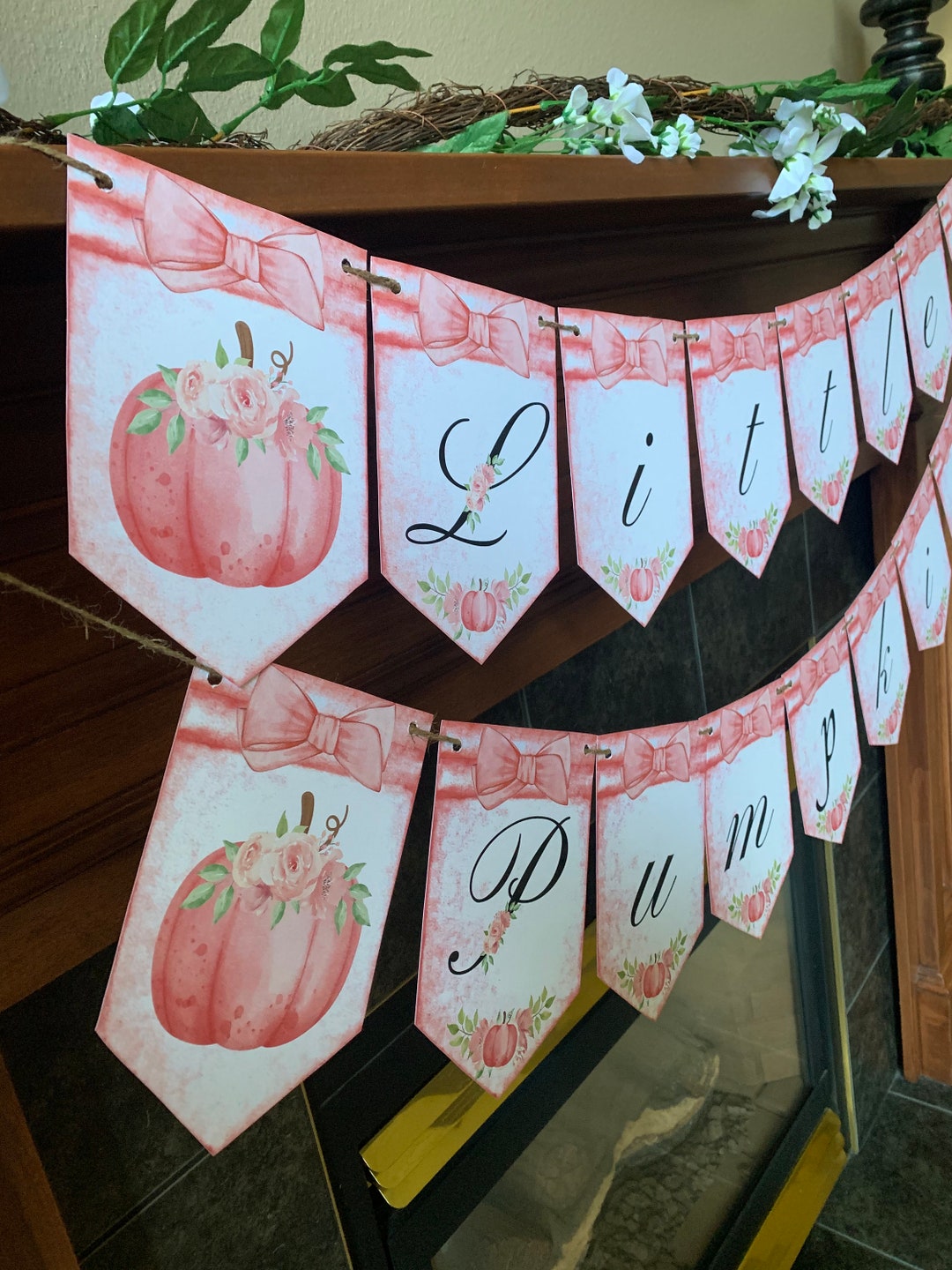 Little Pumpkin Baby Shower Set Girl, Lil’ Pumpkin Baby Shower Banner ...