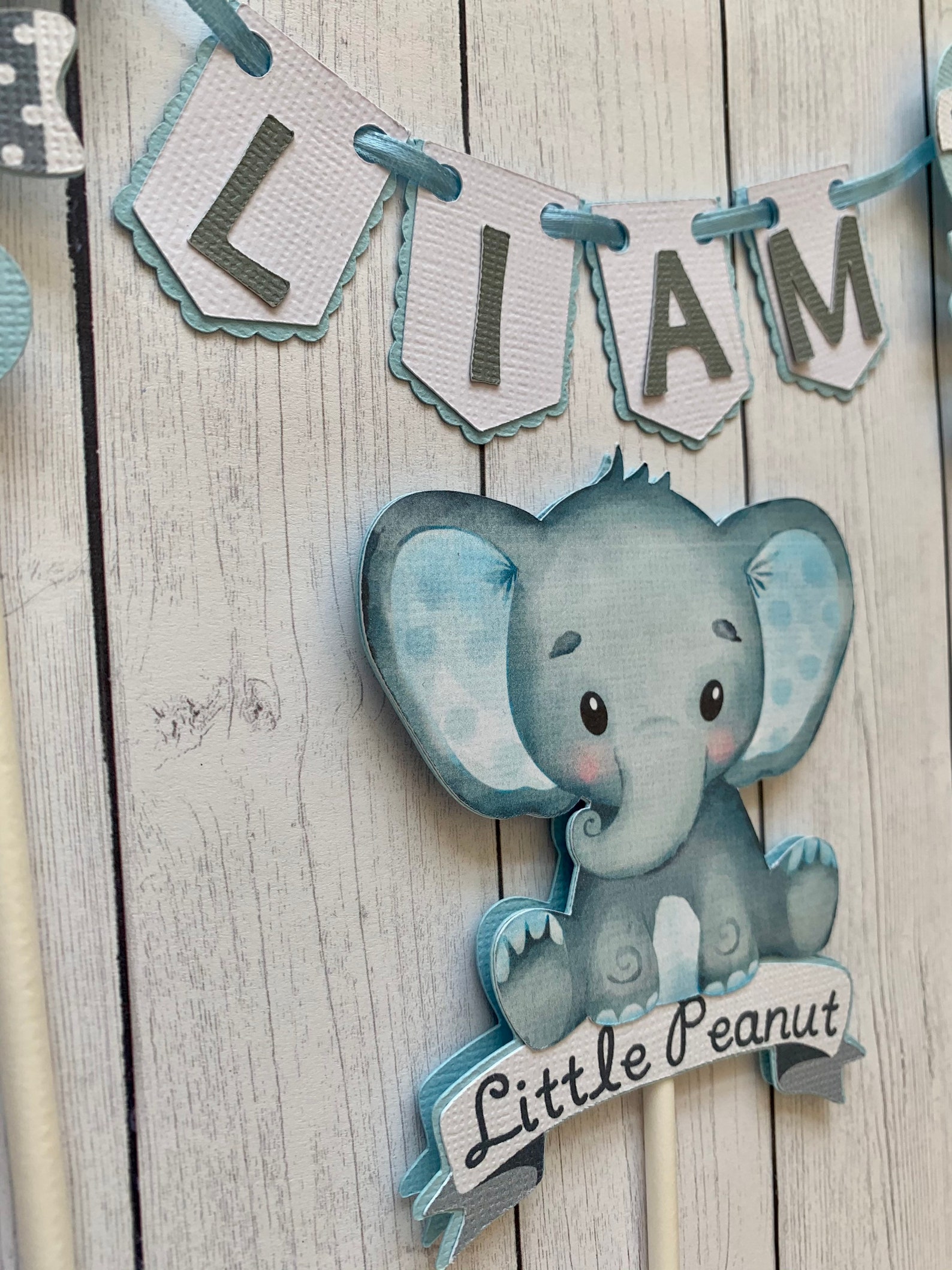 Elephant Baby Shower Cake Topper Boy Elephant Cake Topper | Etsy