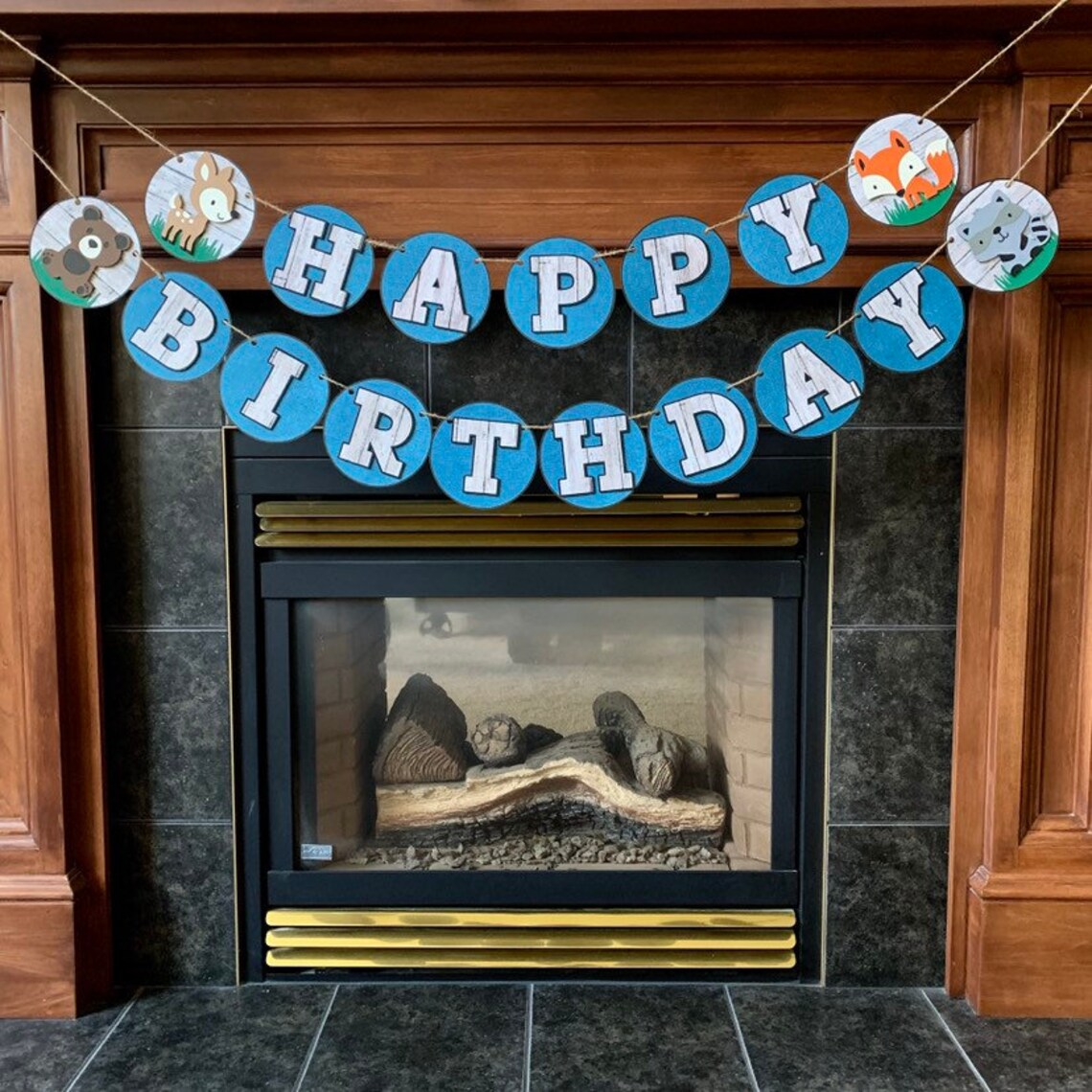 Woodland Animal Happy Birthday Banner Woodland First Birthday - Etsy