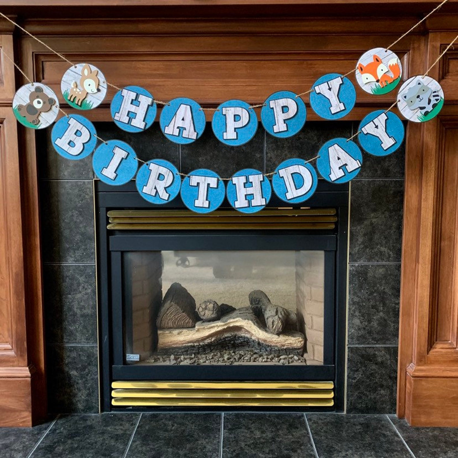 Woodland Animal Happy Birthday Banner, Woodland First Birthday ...