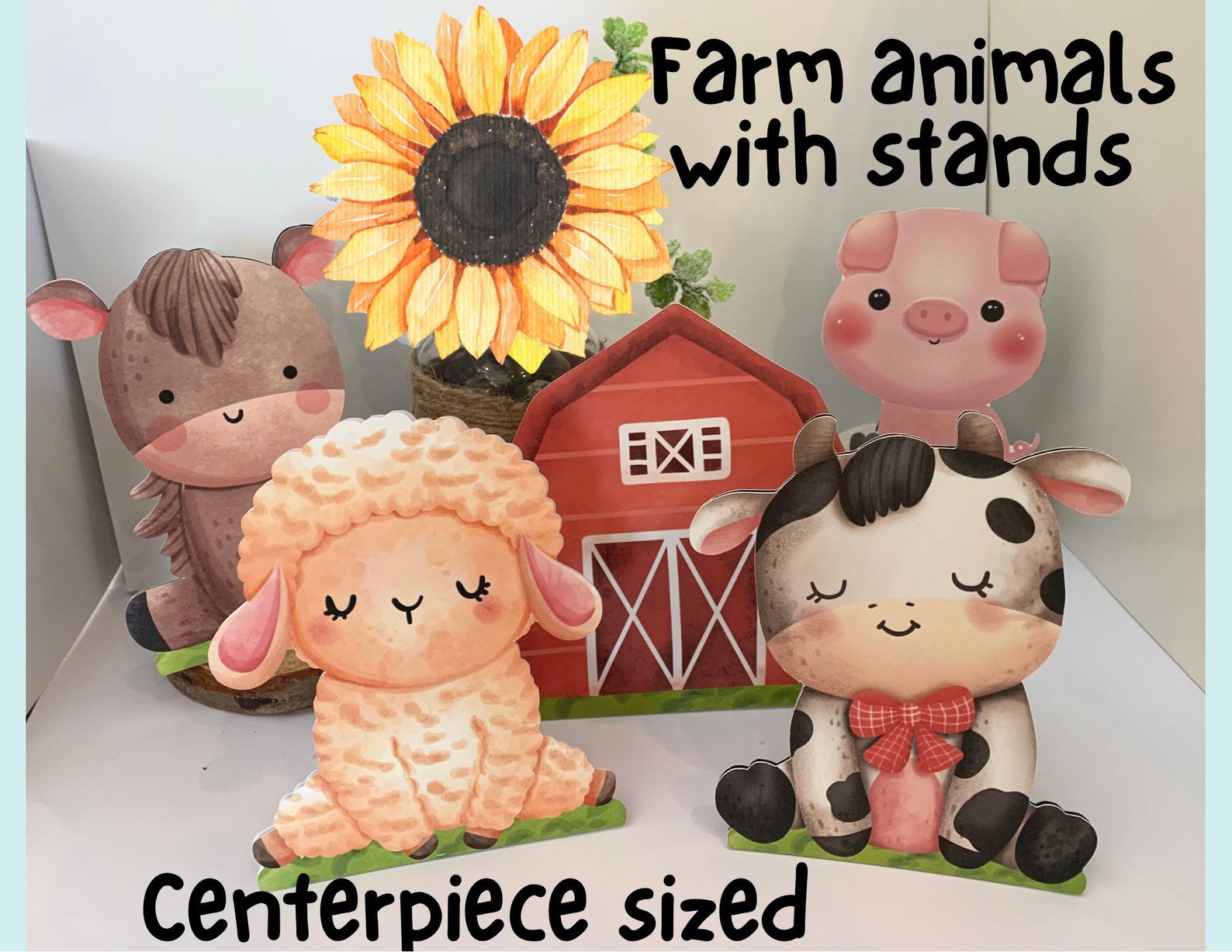 Farm Animal Centerpiece Set, Farm Animal Party Props, Farm Theme Baby ...
