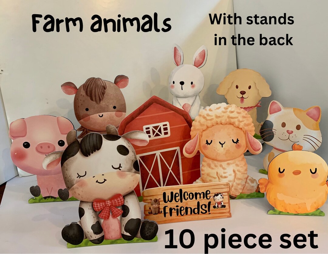 Farm Animal Centerpiece Set, Farm Animal Party Props, Farm Theme Baby ...