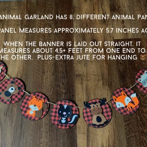 Woodland Lumberjack Animal Garland Banner Boy, Buffalo Plaid Nursery ...