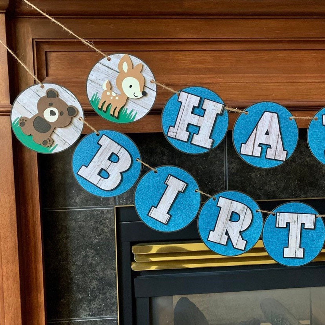 Woodland Animal Happy Birthday Banner Woodland First Birthday - Etsy