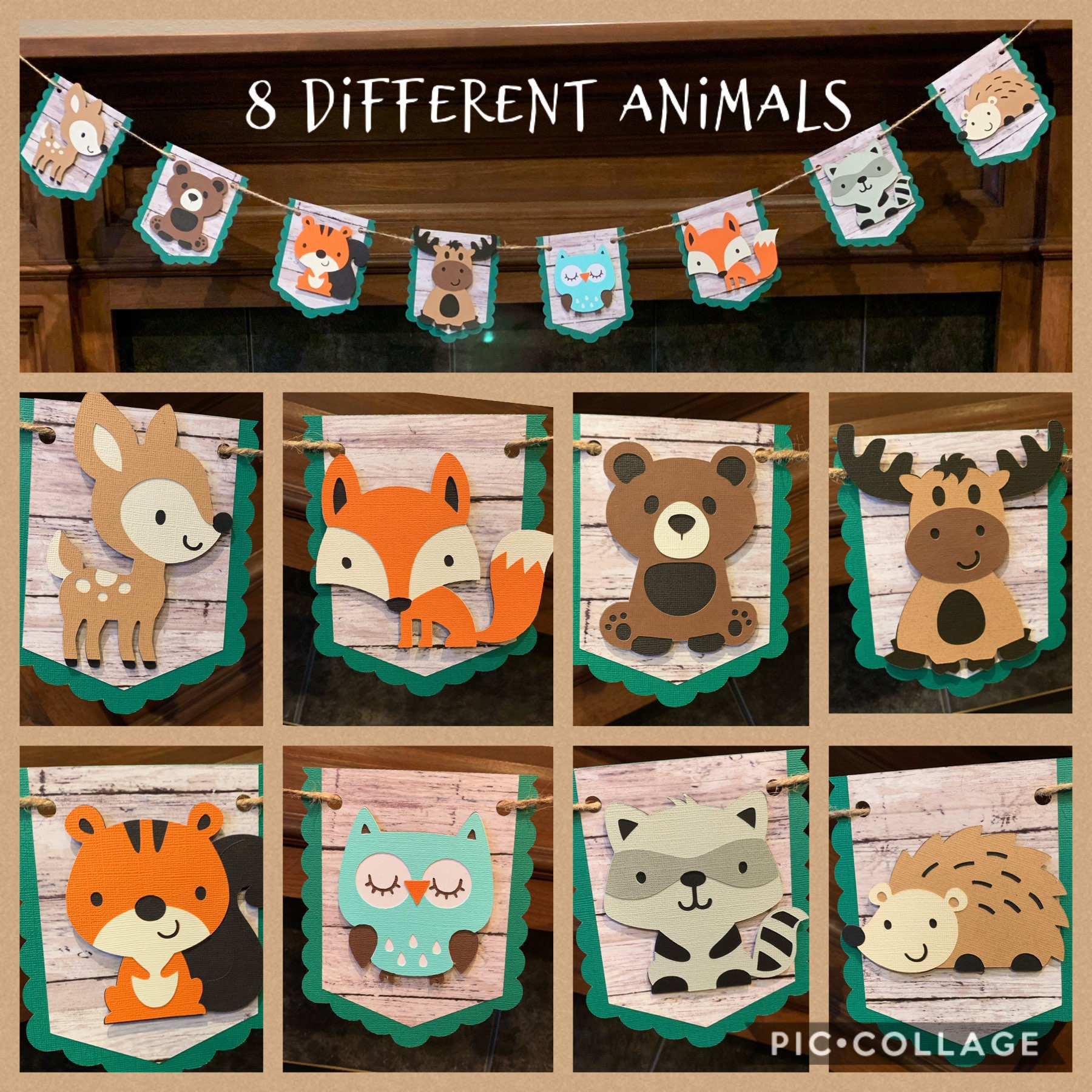 Woodland Animal Garland Banner Boy Girl, Woodland Theme Baby Shower ...