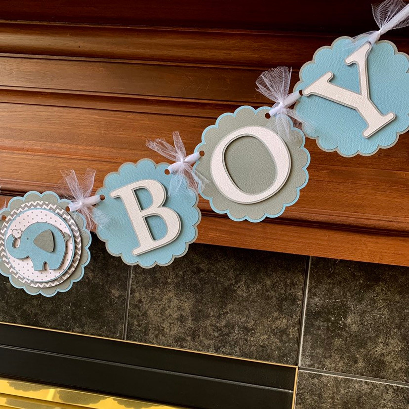 Elephant Baby Shower Decorations Boy, Elephant Blue Gray Grey Baby ...