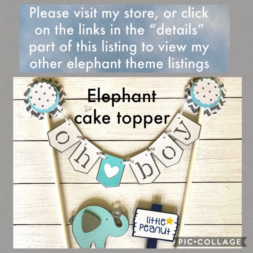 Elephant Baby Shower Decorations Boy, Elephant Blue Gray Grey Baby ...