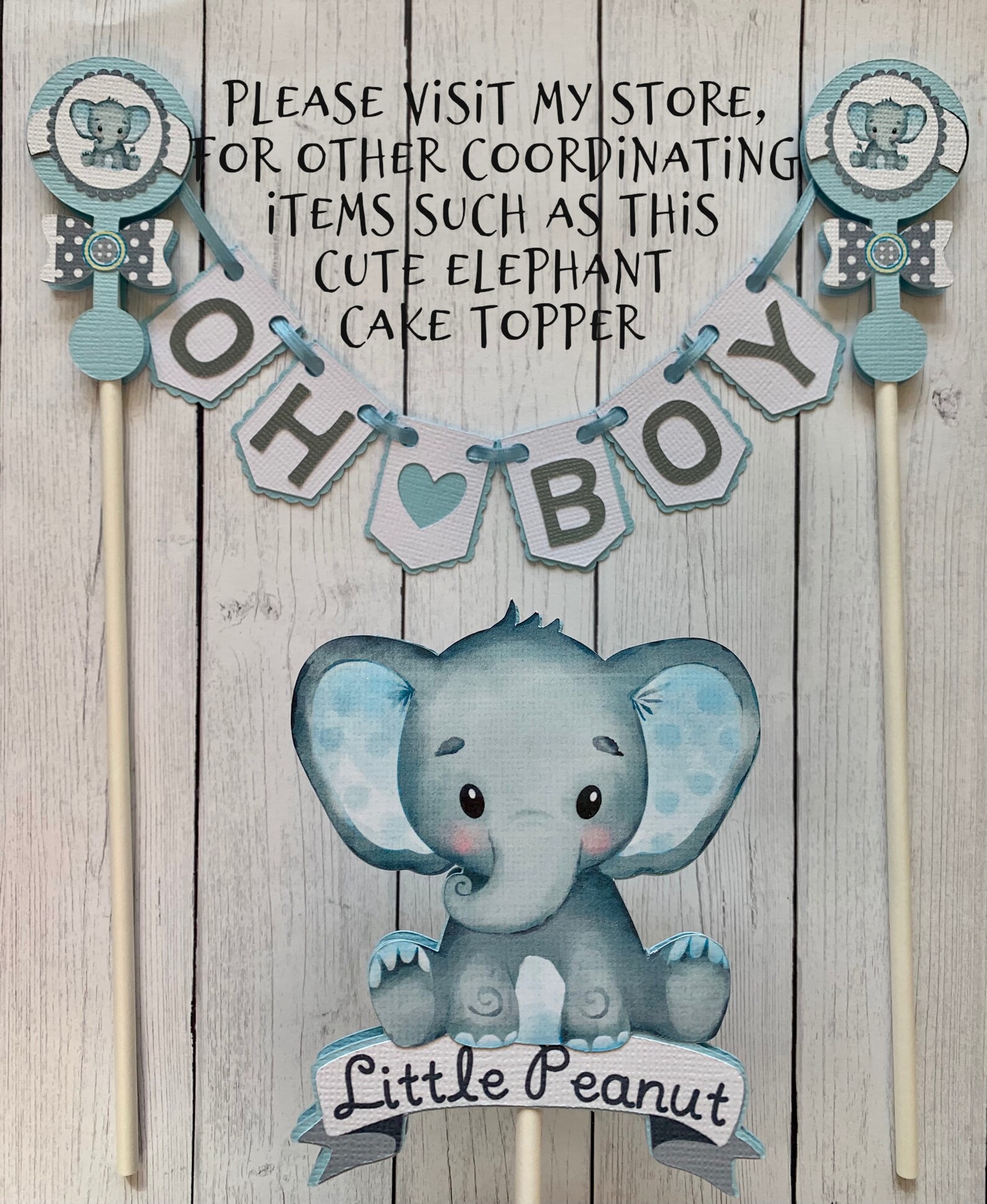Elephant Baby Shower Decorations Boy Elephant Baby Blue | Etsy