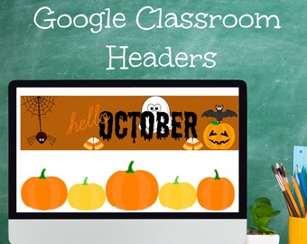 Google Classroom Headers Digital and Remote Learning Theme | Etsy