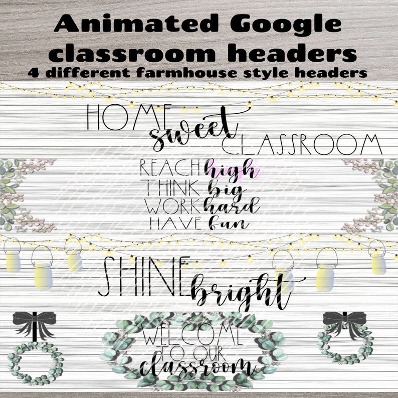 Animated Google Classroom Headers Rustic Farmhouse Quotes - Etsy