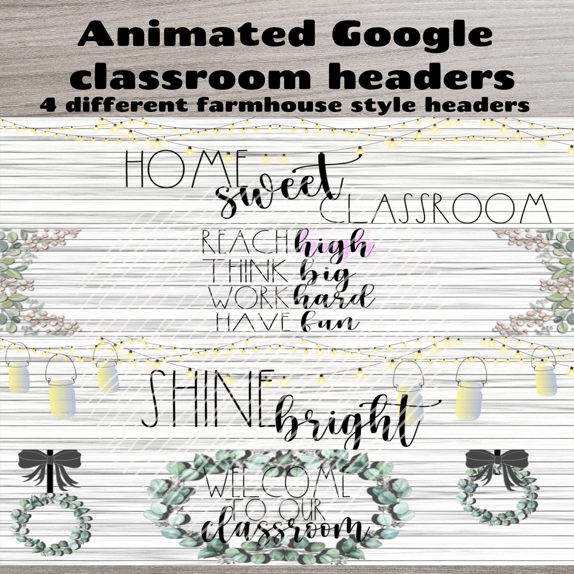 Animated Google Classroom Headers Rustic Farmhouse Quotes Remote ...