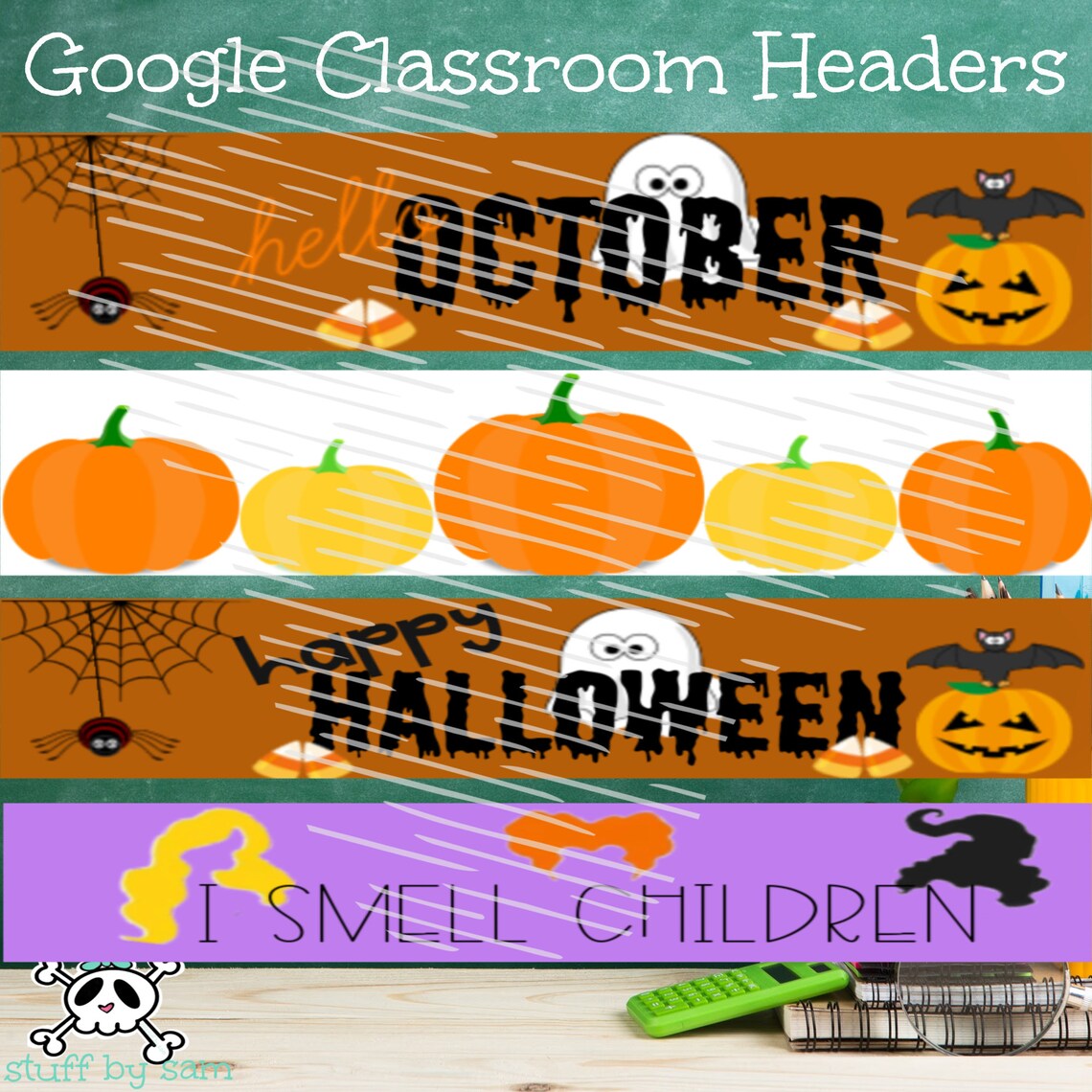 Google Classroom Headers Digital and Remote Learning Theme Fall Bundle ...