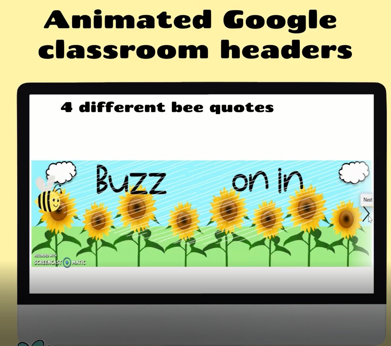 Animated Google Classroom Headers: Bee Themed - Etsy