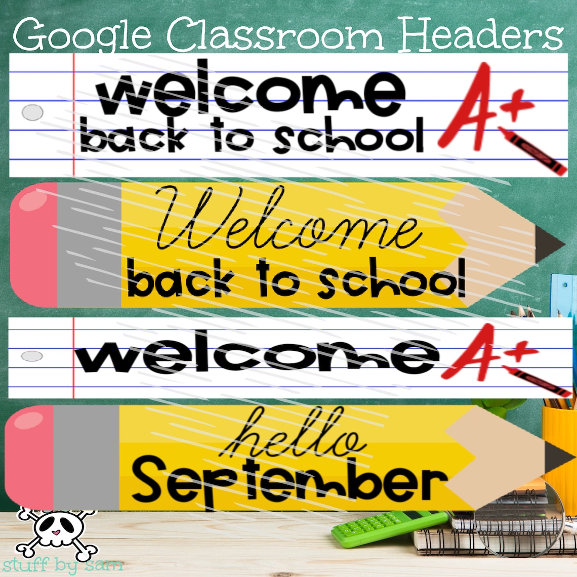 Google Classroom Headers Digital and Remote Learning Theme Fall Bundle ...