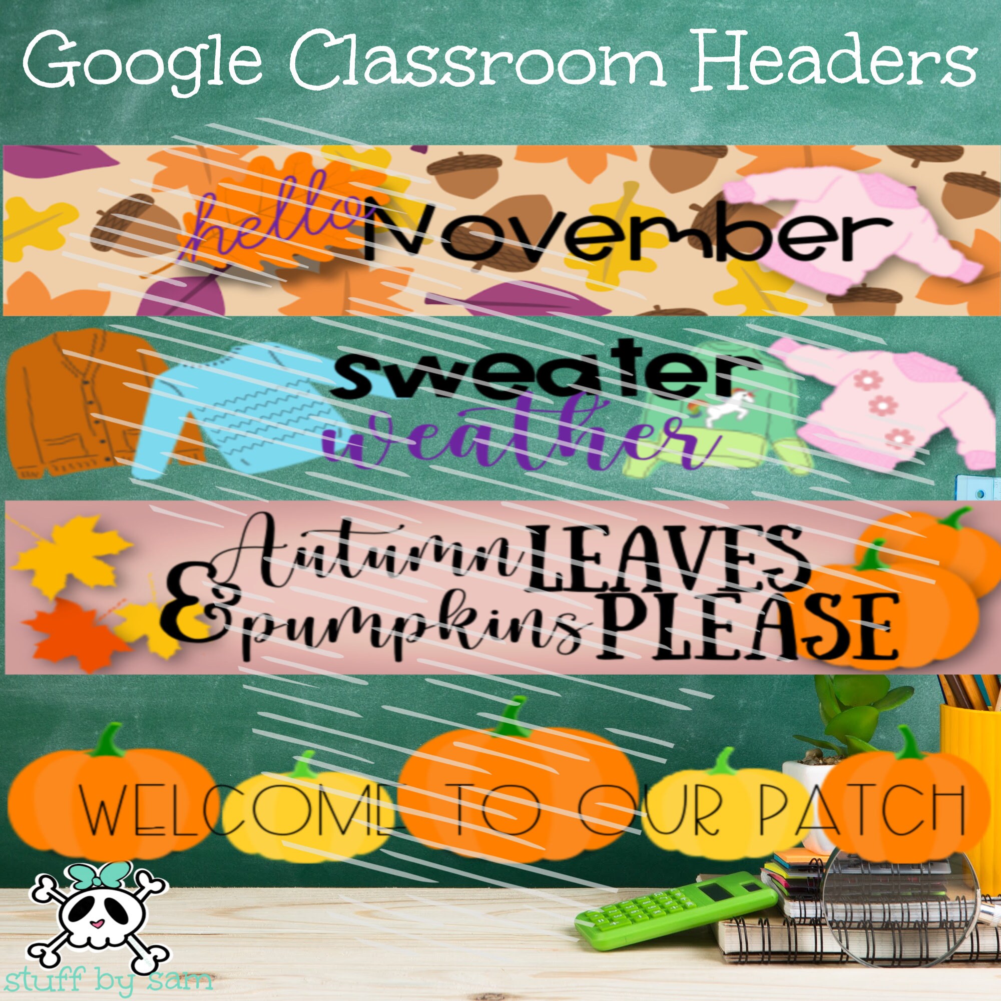 Google Classroom Headers Digital and Remote Learning Theme - Etsy