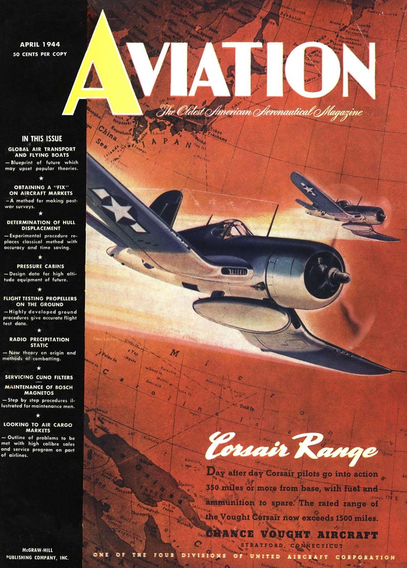 Aviation Magazine Cover Art Vintage Airplane Illustrations Ephemera ...