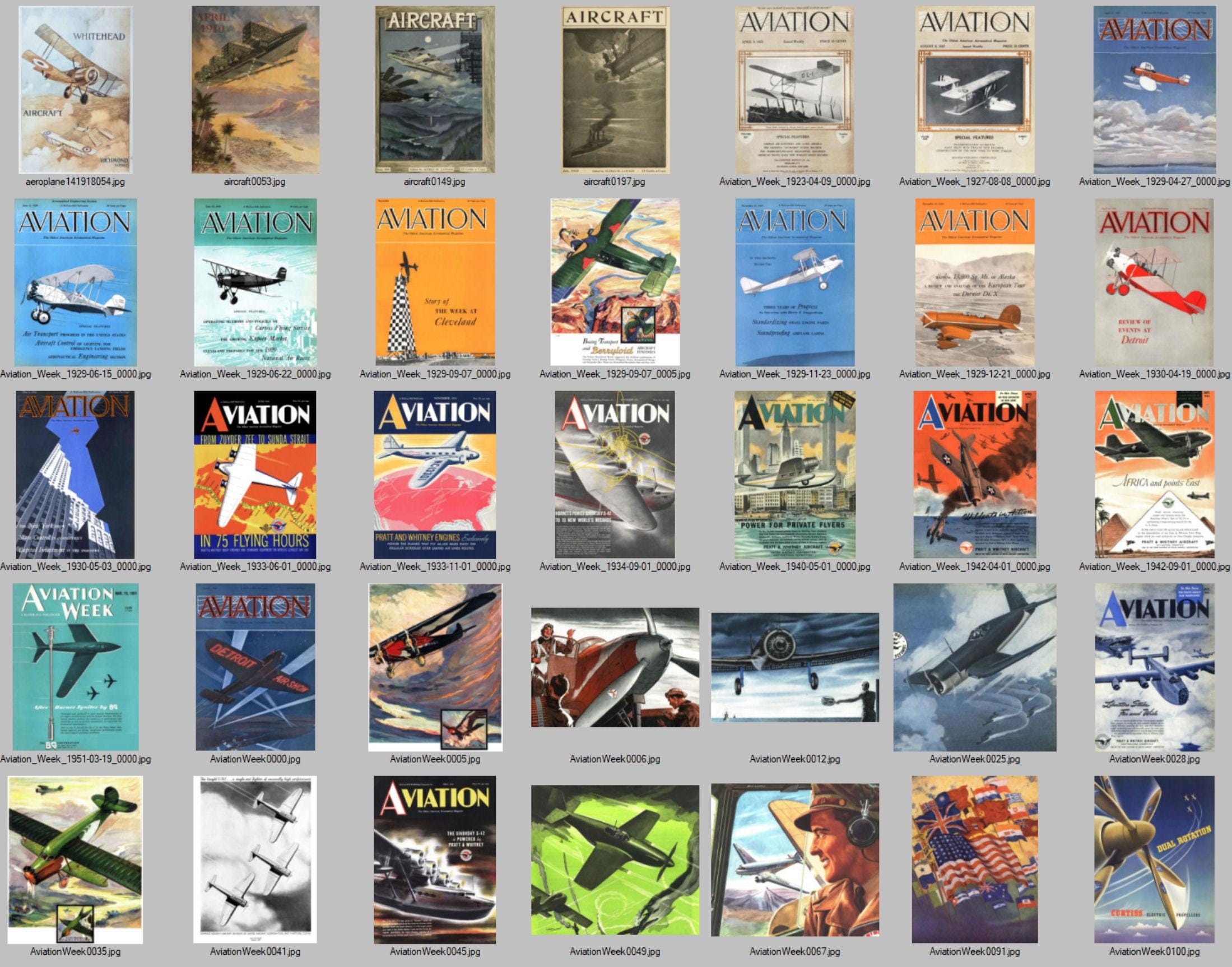 Aviation Magazine Cover Art Vintage Airplane Illustrations Ephemera ...