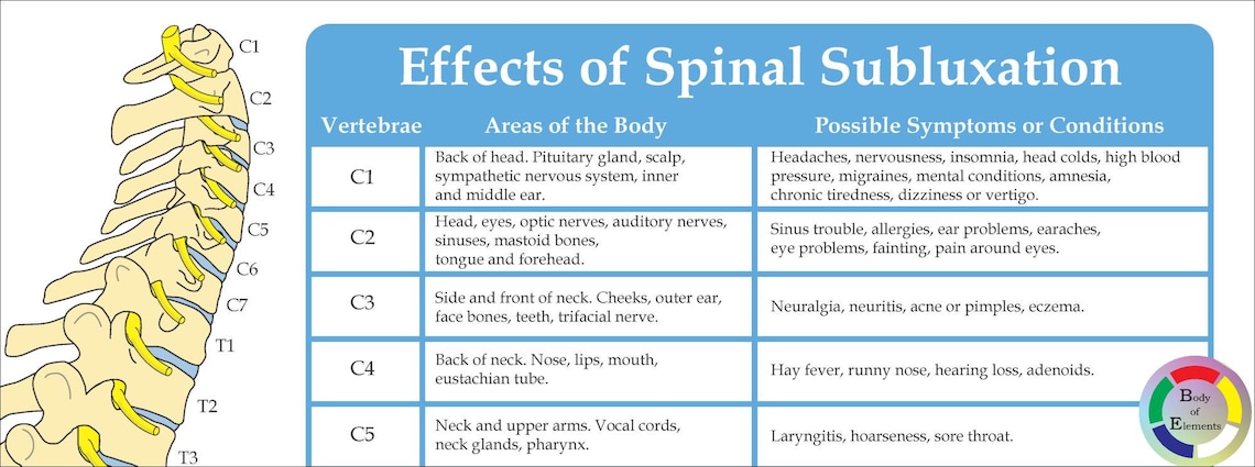 Effects of Spinal Subluxation Chiropractic Poster Handout Digital ...