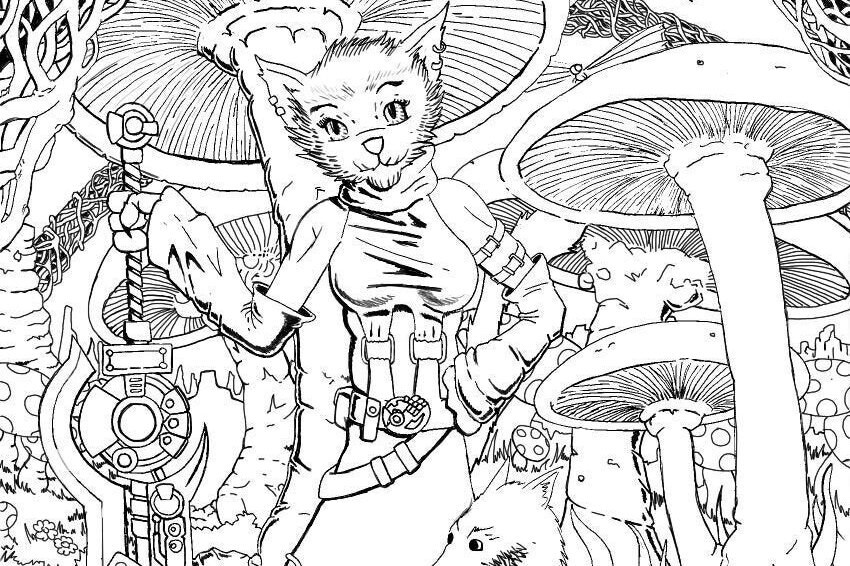 Cats of Fantasy Coloring Pages - Etsy