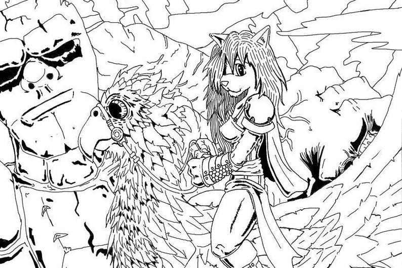 Cats of Fantasy Coloring Pages - Etsy