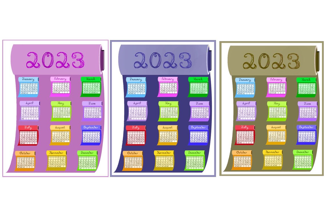 2023 Calendar Printable Bundle Sewing Fabric Bolt Fabric Font - Etsy