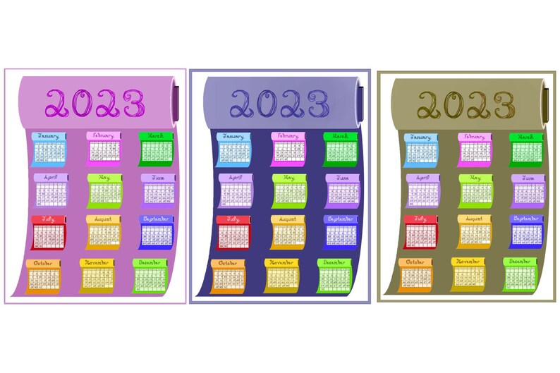 2023 Calendar Printable Bundle Sewing Fabric Bolt Fabric Font - Etsy