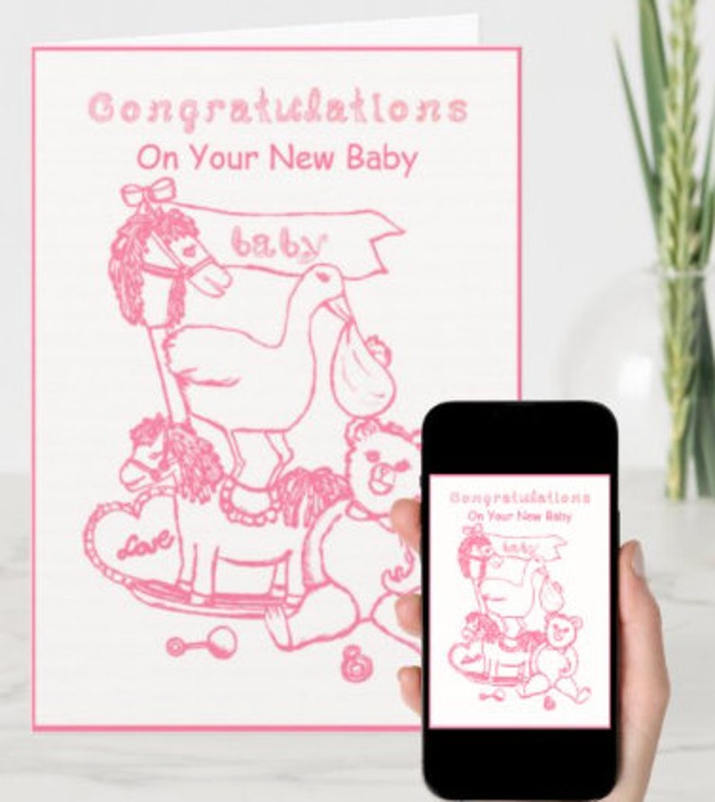 Printable Congratulations Baby Card Digital Download 3 Cards - Etsy