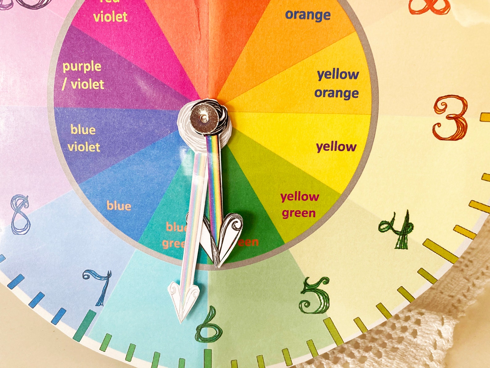 Tell Time Clock Color Wheel Printable Educational With Movable - Etsy