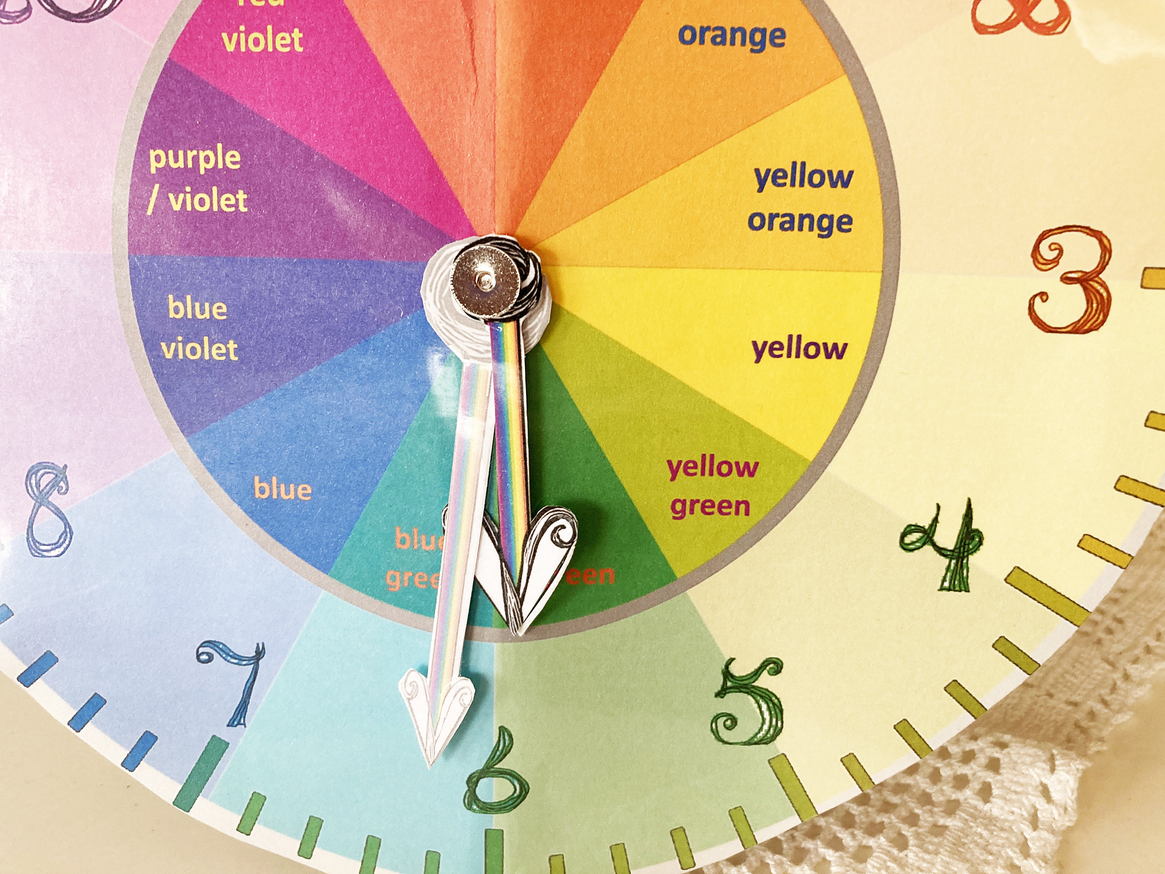 Tell Time Clock Color Wheel Printable Educational With Movable Hour ...