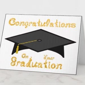 Graduation Card and Party Hat Printable With Congratulations on Your ...