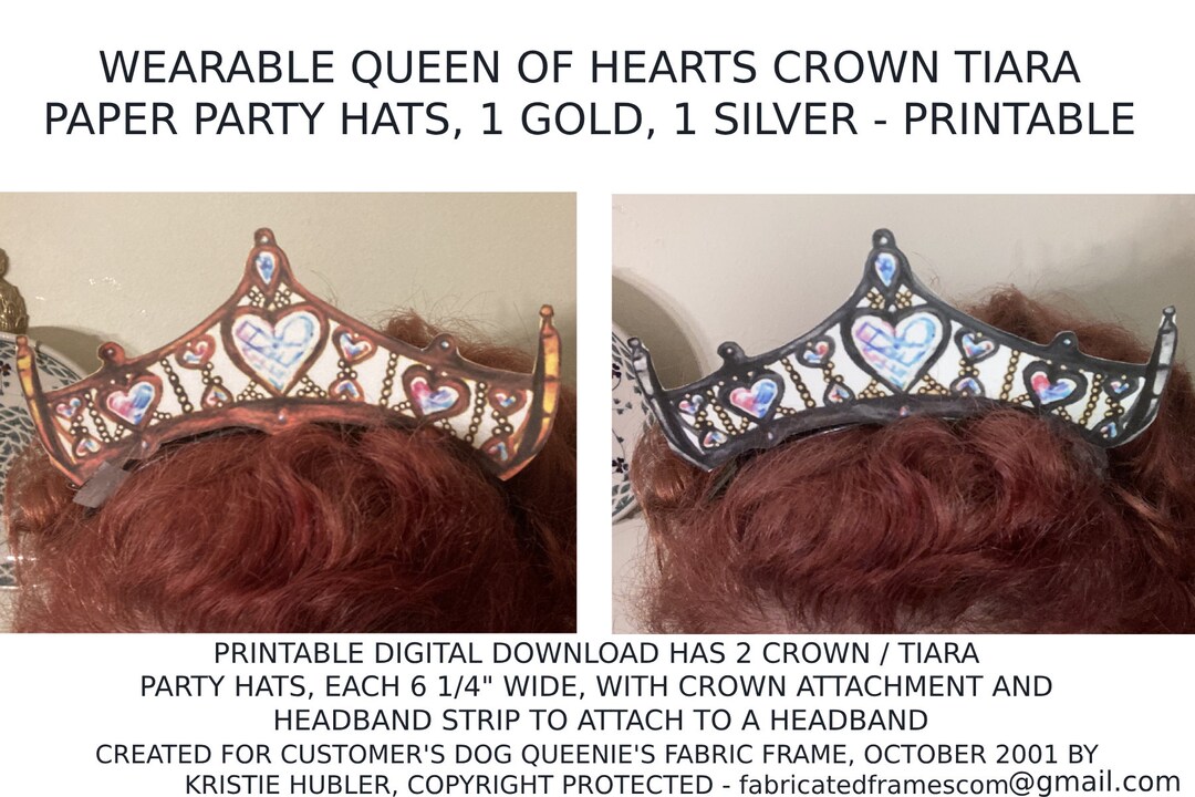 Crown Tiara Party Hats Printable 1 Gold 1 Silver for Birthday - Etsy