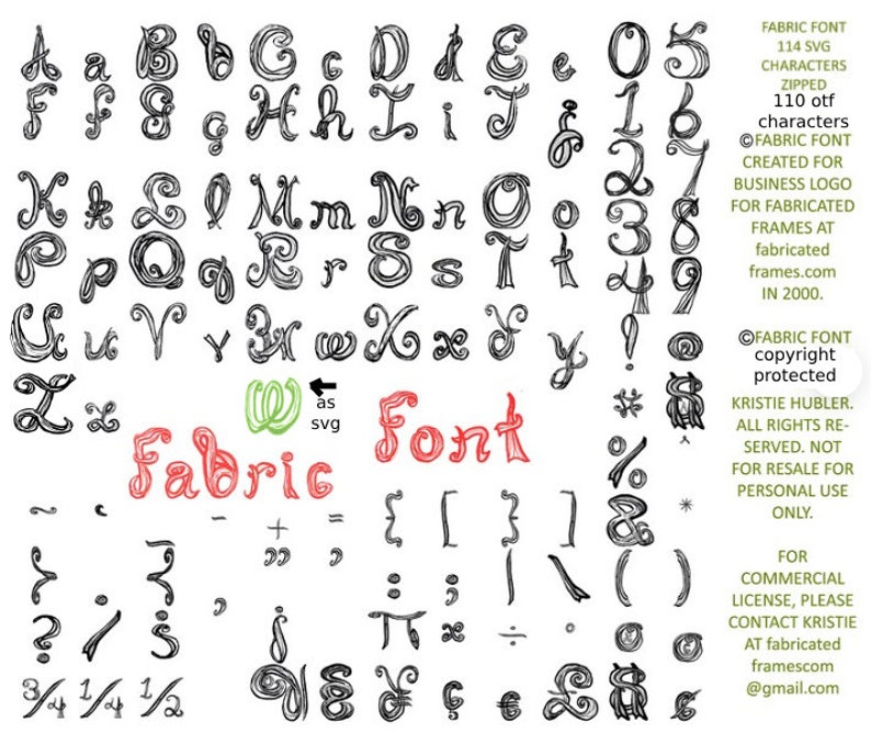 Fabric Font Download 110 Characters Type Letters Numbers for Typing ...