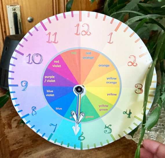 Tell Time Clock Color Wheel Printable With Movable Hour Minute - Etsy