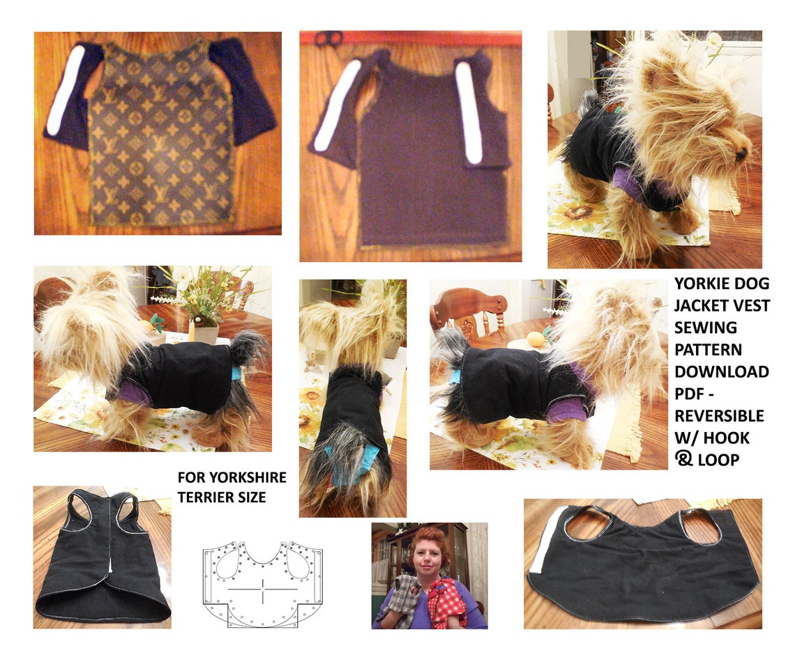 Yorkie Jacket Sewing Pattern: Reversible Dog Vest (PDF Download) - Etsy