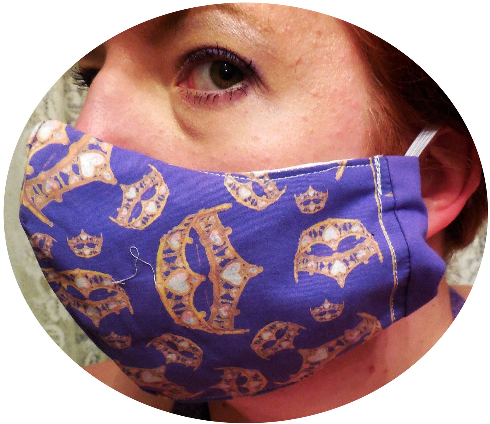 Gold Royal Crowns Mask Washable Inkjet Fabric Blue Purple Gold | Etsy