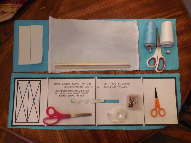 Pug Size Dog Diaper Wrap Belly Band Pattern Pdf Download Digital File ...