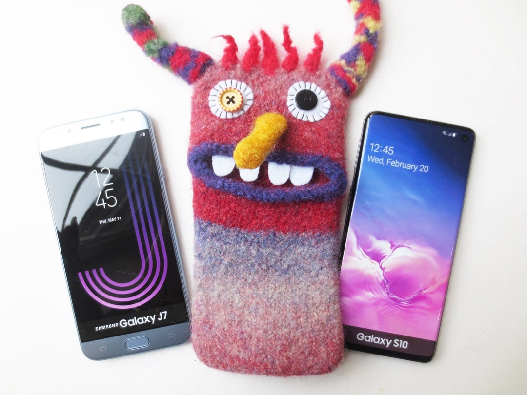 XXL Smartphone Monster hilda, Felted, Fits Smartphones up to Max. 15.4 ...