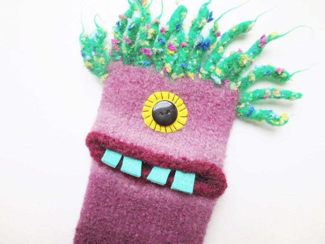 XXL Smartphone Monster "mirko", Felted, Sustainable Phone Case, Cell ...
