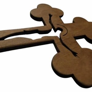 Christian Cross Scroll Saw Cut Wall Decor Beech Wood - Etsy