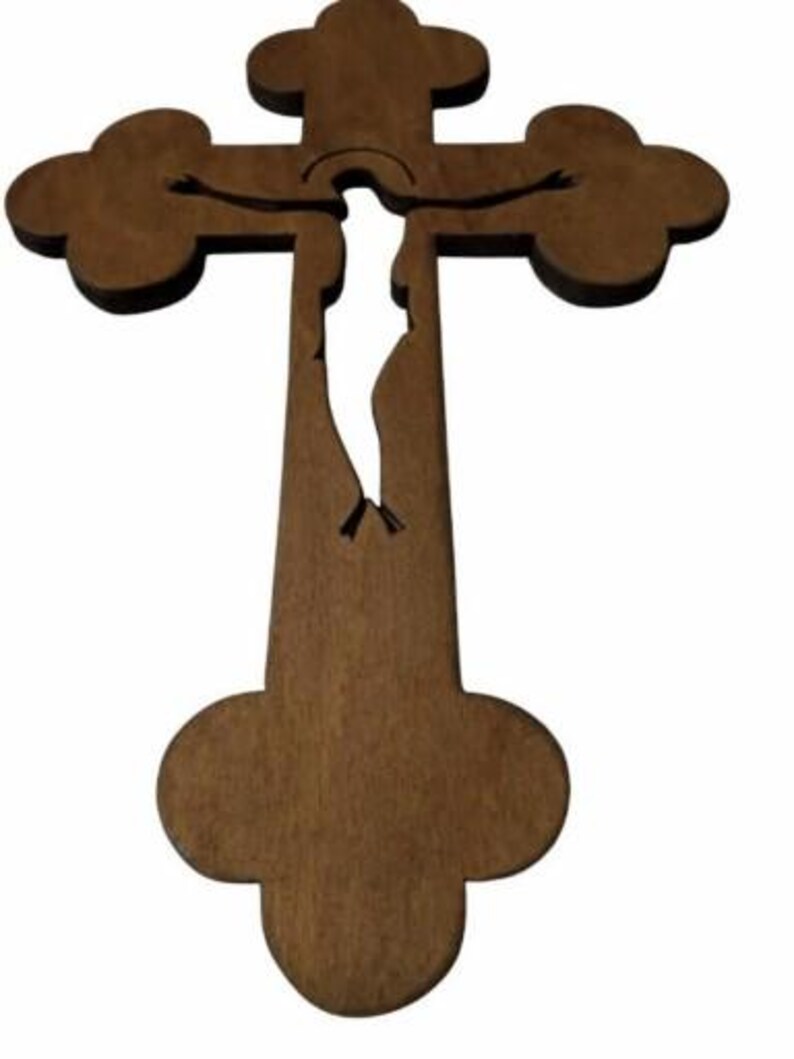 Christian Cross Scroll Saw Cut Wall Decor Beech Wood - Etsy