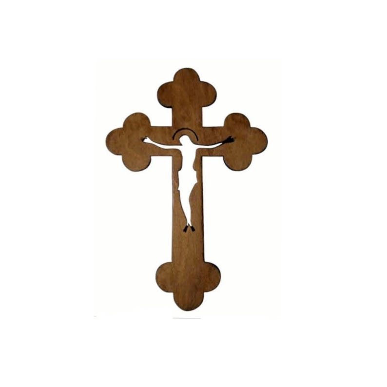 Christian Cross Scroll Saw Cut Wall Decor Beech Wood - Etsy