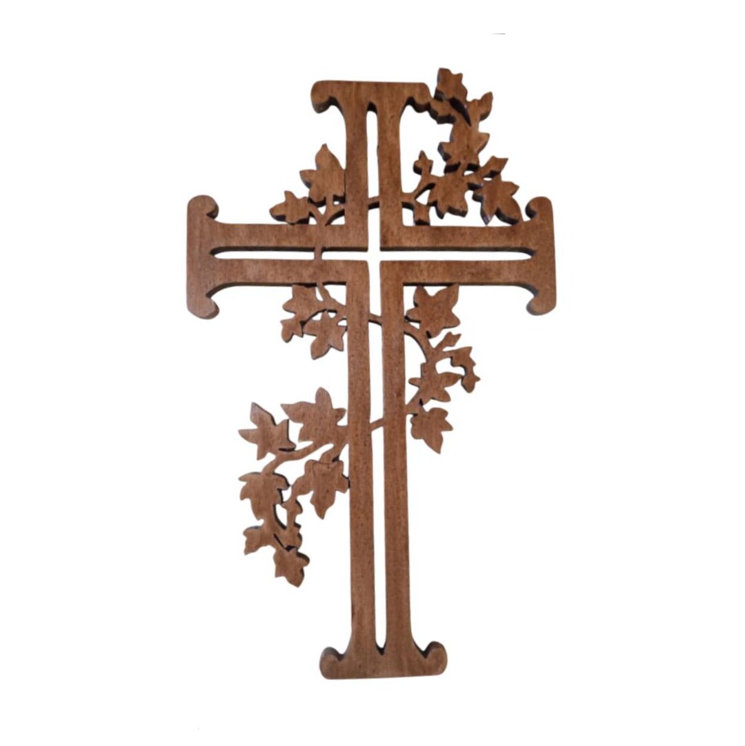 Christian Cross Wall Decoration Wall Decor Beech Plywood Stained ...