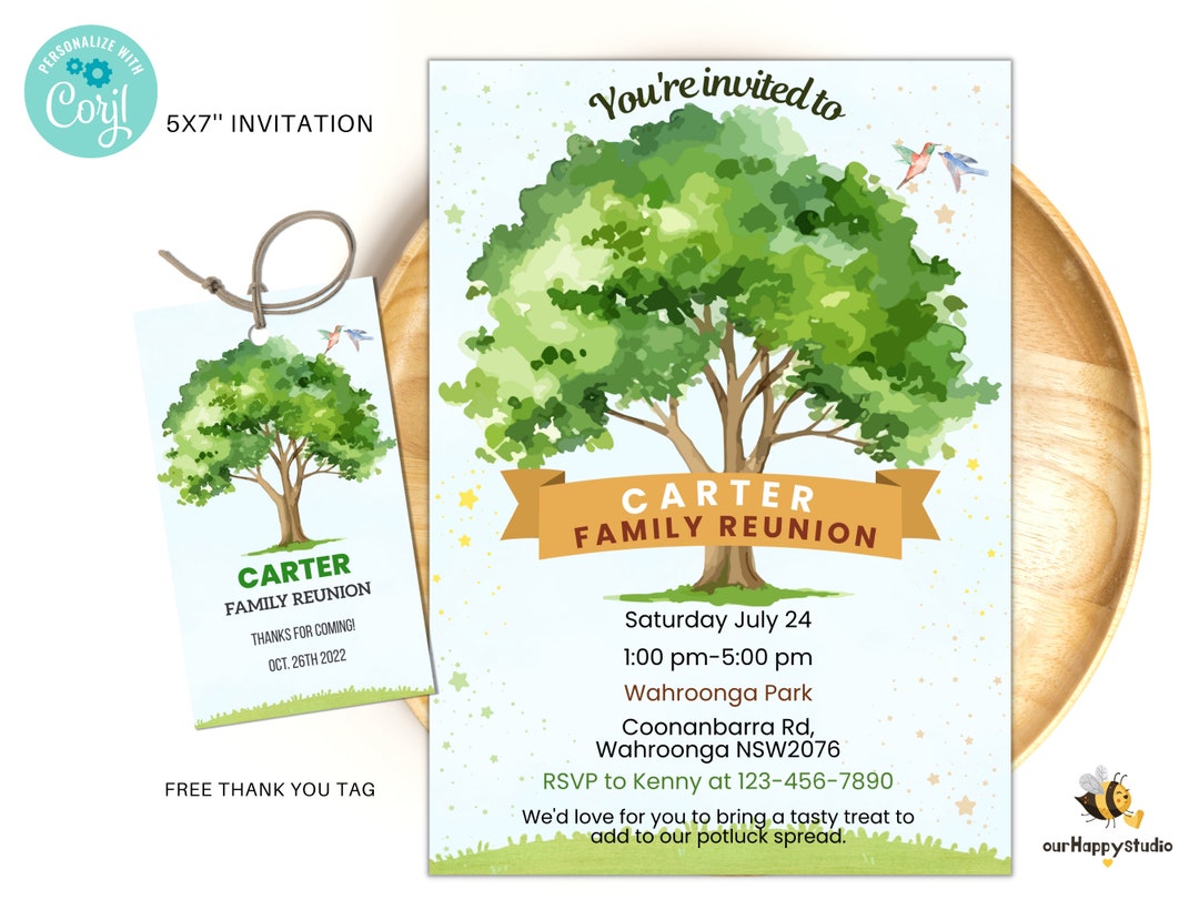 Editable Family Reunion Invitation, Family Reunion Announcement ...
