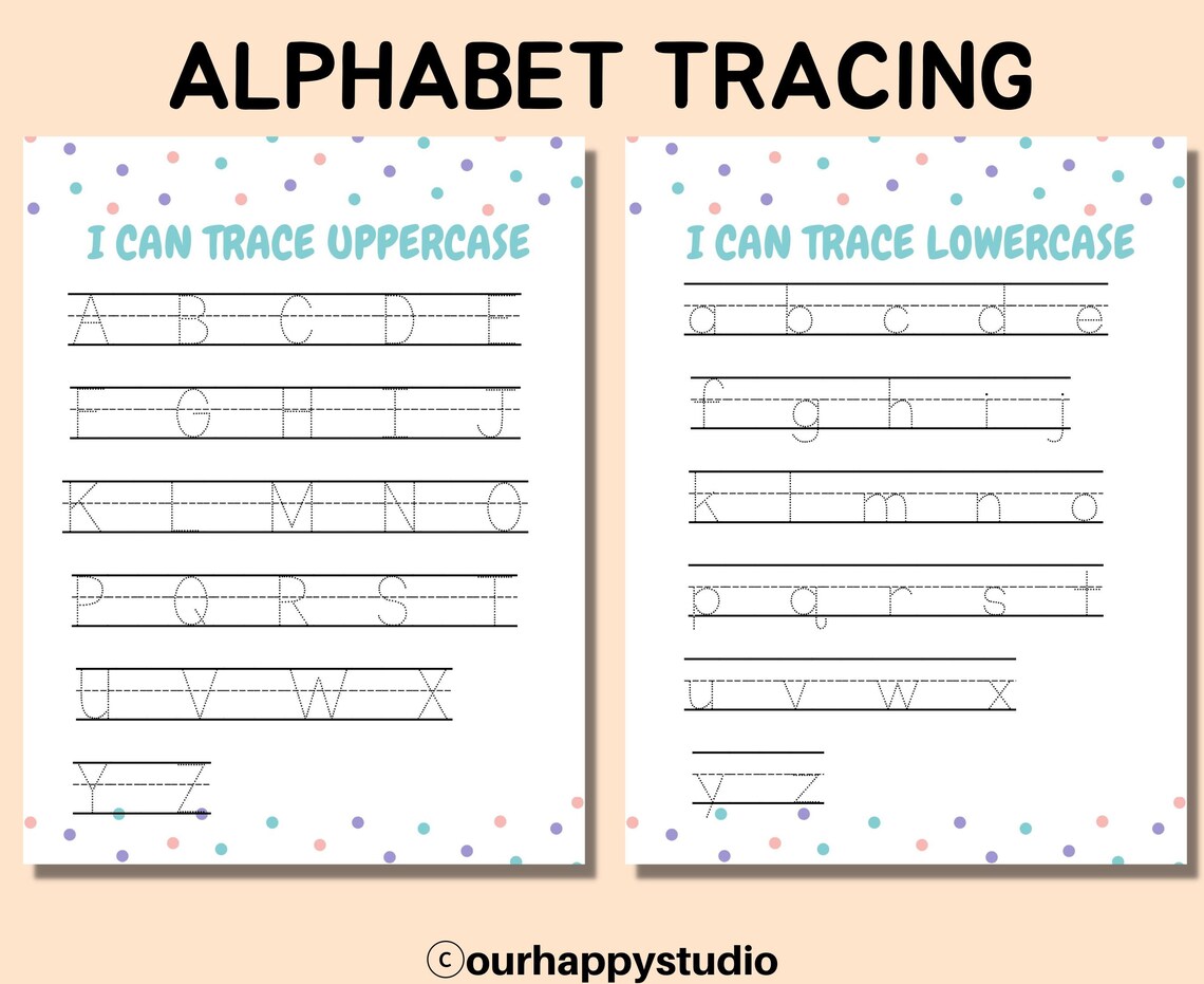 Printable Alphabet Tracing Printable Handwriting Worksheet. - Etsy