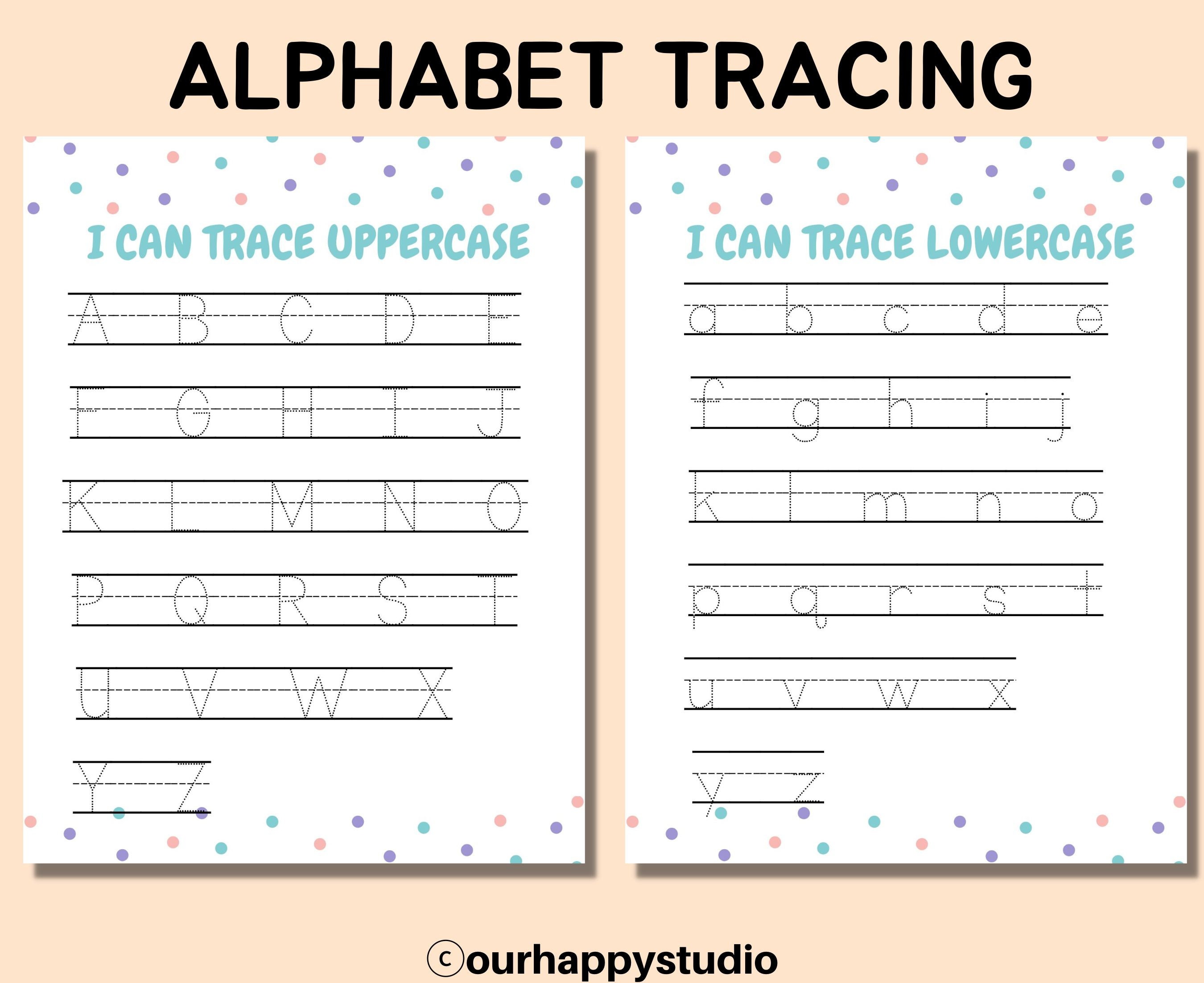 Printable Alphabet Tracing Printable Handwriting Worksheet. - Etsy