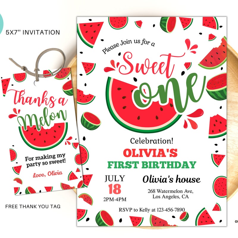 Watermelon Invitation - Etsy