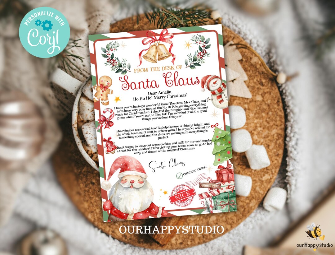 Editable Letter From Santa Claus, North Pole Christmas Mail Santa ...