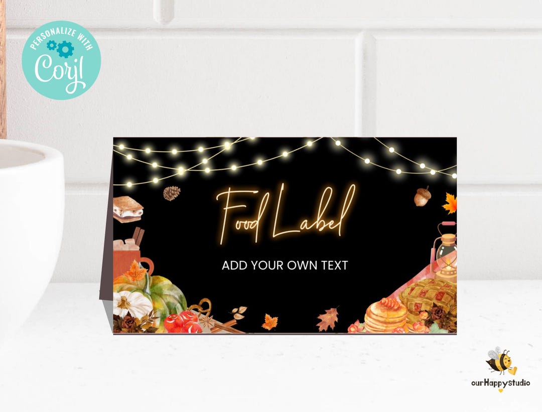Editable Fall Party Food Labels, Fall Event Place Card Food Tents ...