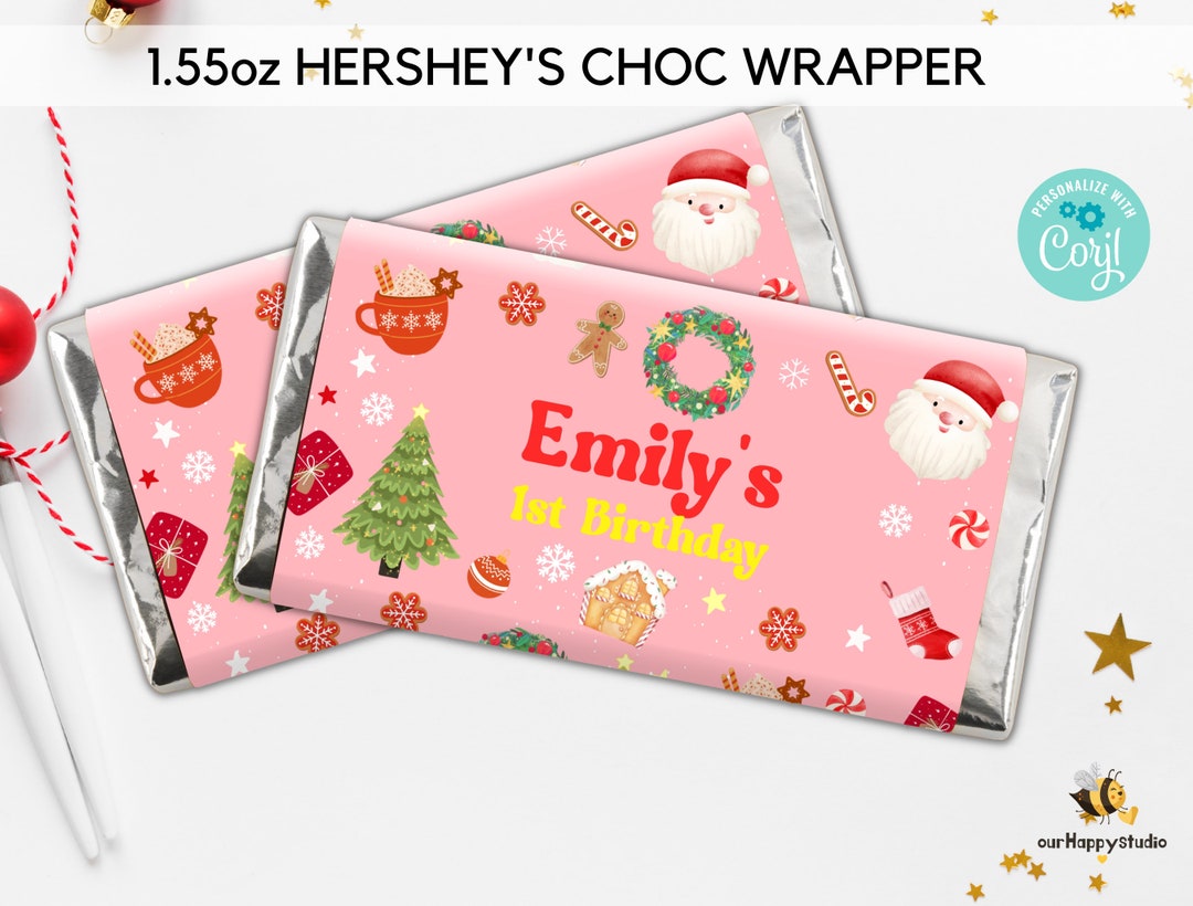 Editable Christmas Chocolate Bar Wrapper Template, Candy Bar Oh What ...