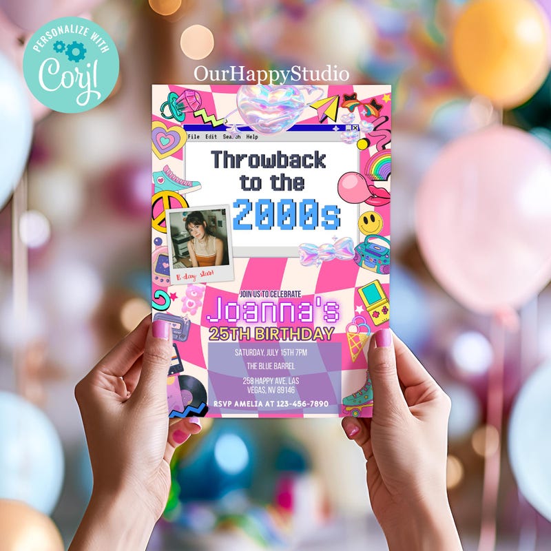 Y2k Birthday Invitation Girl - Etsy UK